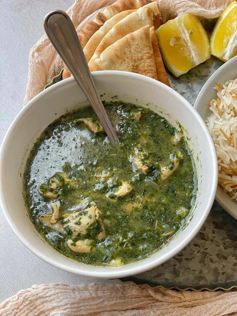 Chicken Molokhia Soup (Frozen Mulukhiyah)